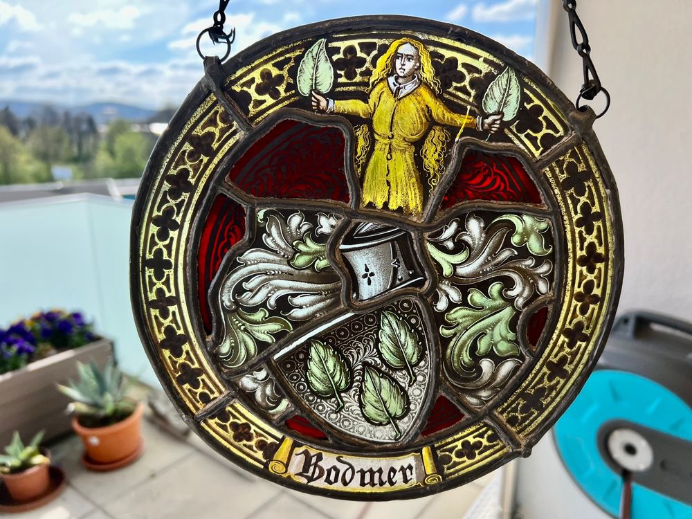 antike Wappenscheibe der Familie Bodmer (Zürich) 22 cm (Gebraucht) in ...