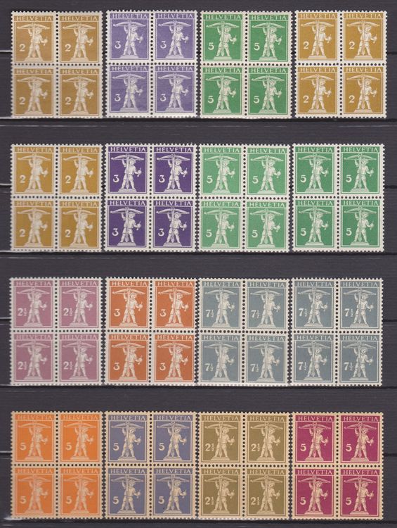 Alle Tellknaben im Viererblock, komplett, **, Kat. 1264.-- (Neu (gemäss Beschreibung)) in ...