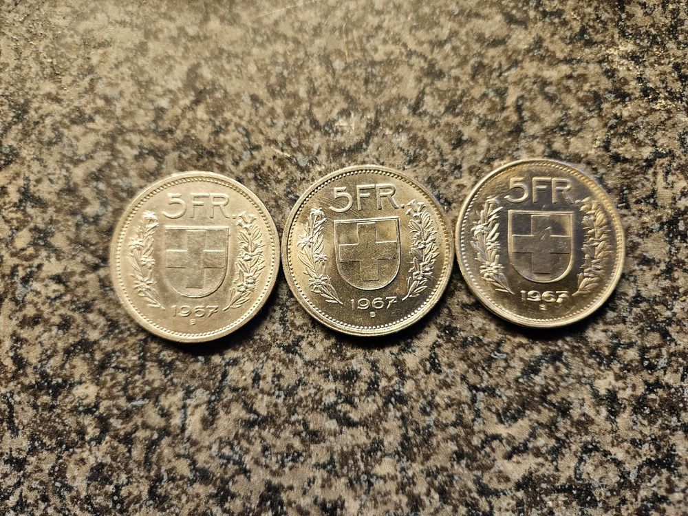 5 Franken 1967 Silber 3 Stück | Kaufen auf Ricardo