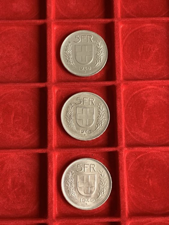 5 franken Silber Fünfliber Silbermünze 1940-1949 (Gebraucht) in Oberdorf BL für CHF 28 – mit ...