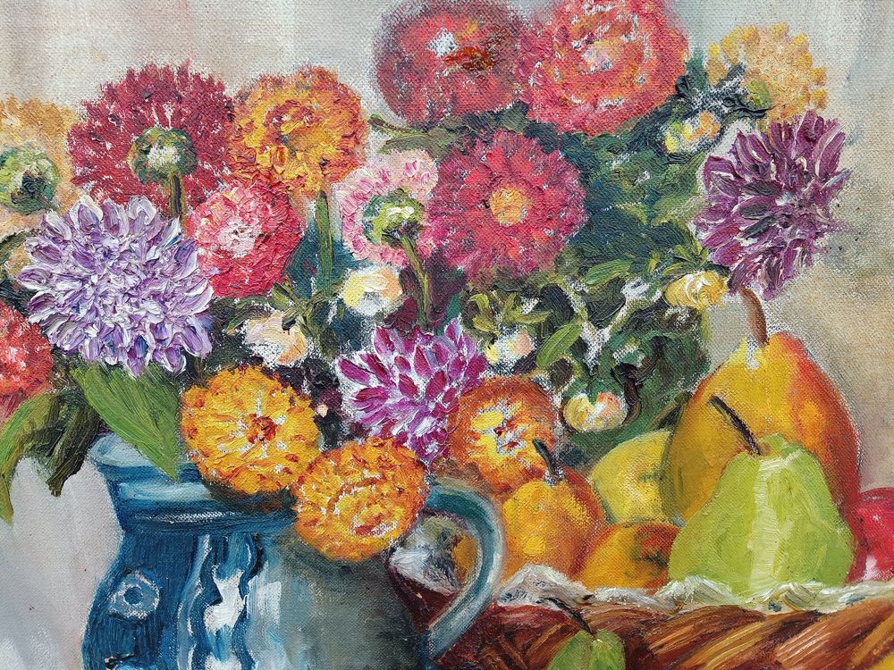 Stilleben Blumen - Ölbild monogrammiert | Kaufen auf Ricardo