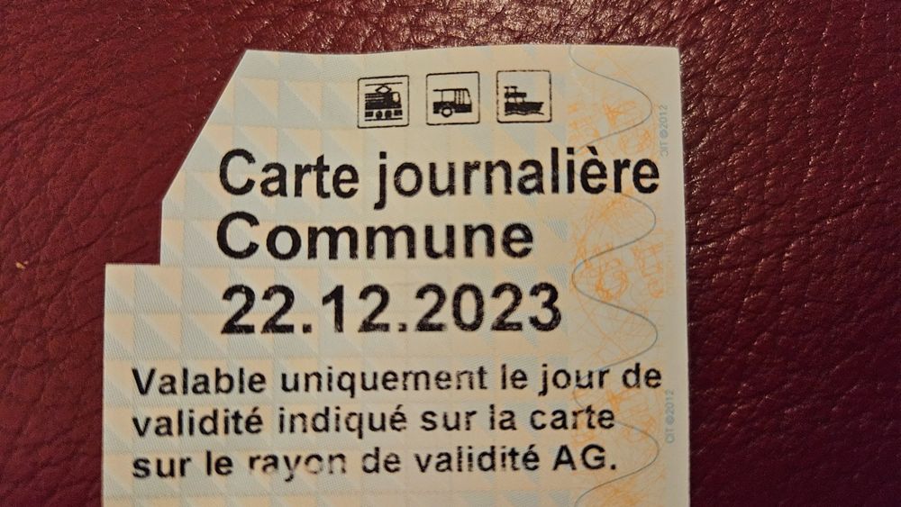 Carte journalière CFF Commune 22/12/2023 | Kaufen auf Ricardo
