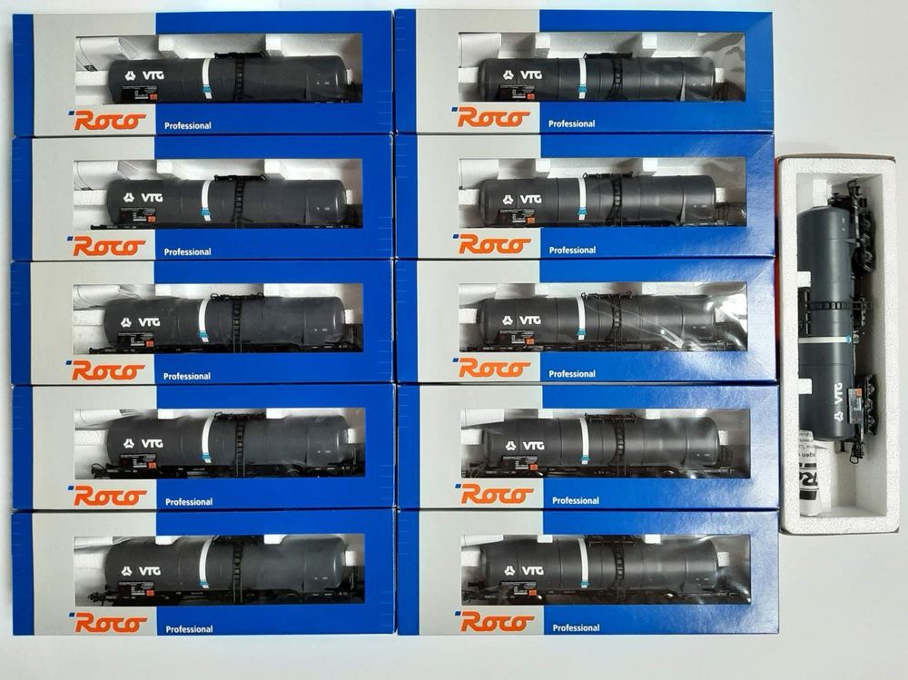 Roco H0, DC, Kesselwagen-Zug, 11 Wagen (Neu und originalverpackt) in ...