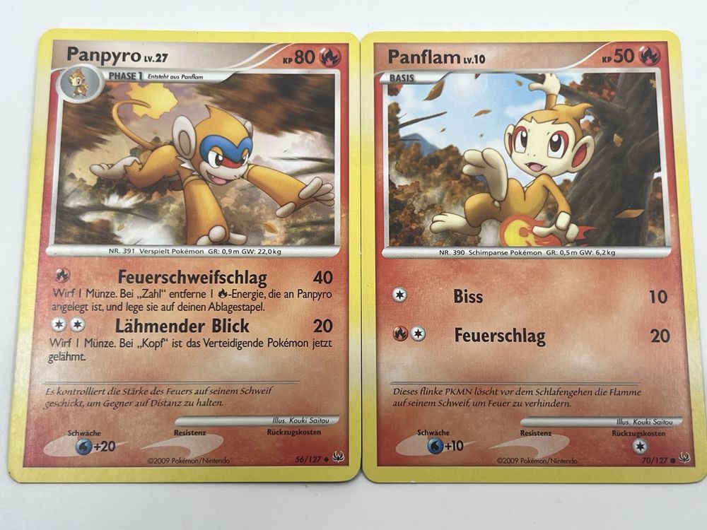 Panpyro & Panflam Pokemon Karten Set - 2009 vintage (Gebraucht) in ...