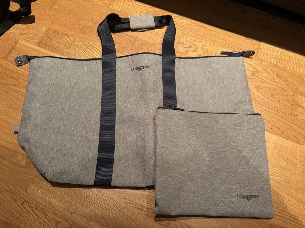 Longines Travel Bag Set Grey with Two Pouches (Neu (gemäss Beschreibung ...