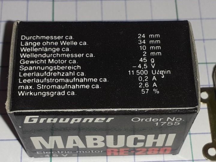 Mabuchi RE-280 Graupner 1755 (1 Stück) (Neu und originalverpackt) in ...