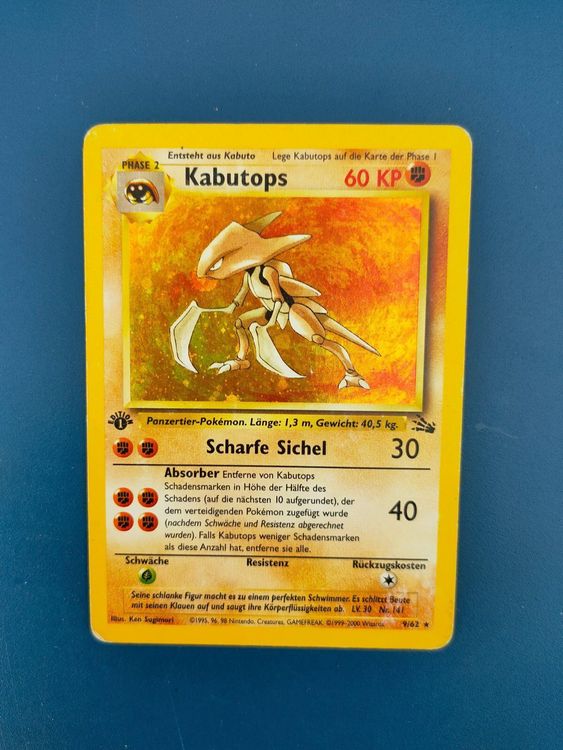 Pokemon - Kabutops 1. Holo - Fossil (Gebraucht) in Subingen für CHF 20 – mit Lieferung auf ...