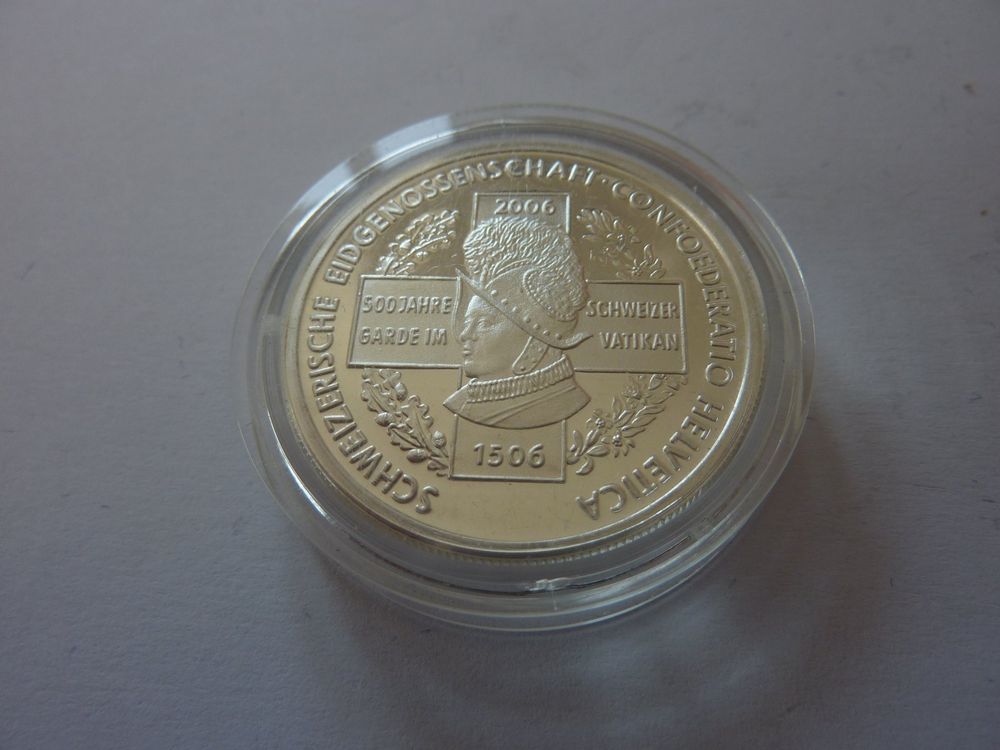1 Unze - Silbermedaille : 500 Jahre Schweizer Garde 2006 (Neu und originalverpackt) in Birrwil ...