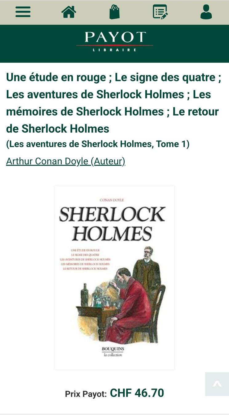 Sherlock Holmes Conan Doyle Une Étude En Rouge Le Signe Des (D'occasion ...