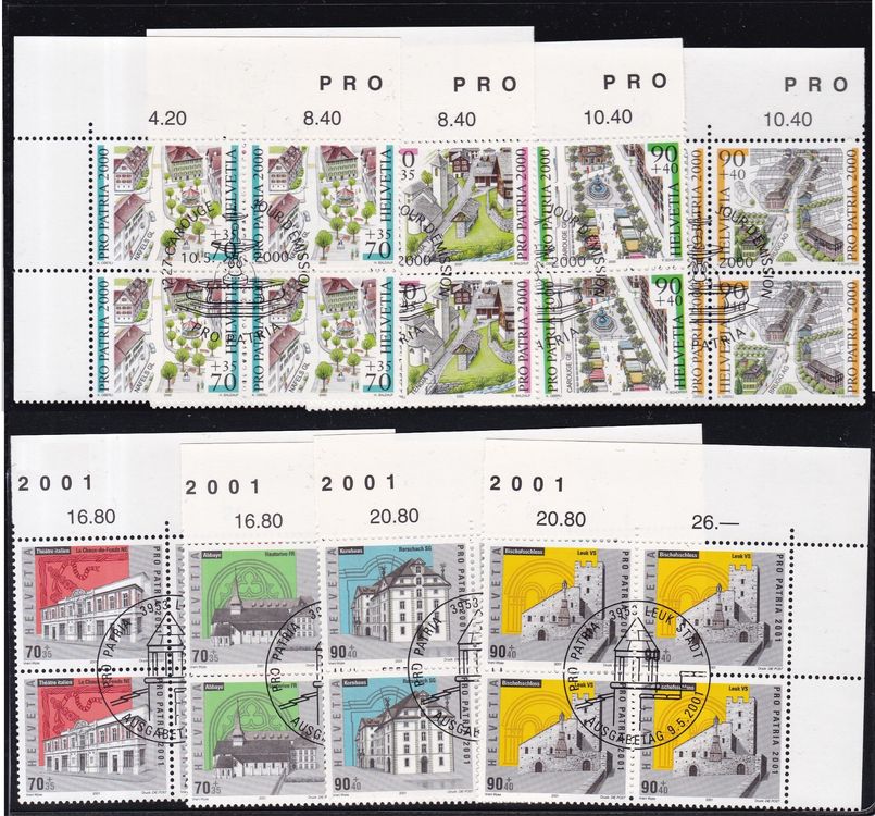 40 Stk. Pro Patria CH Viererblocks 2000-2009, ET | Kaufen auf Ricardo
