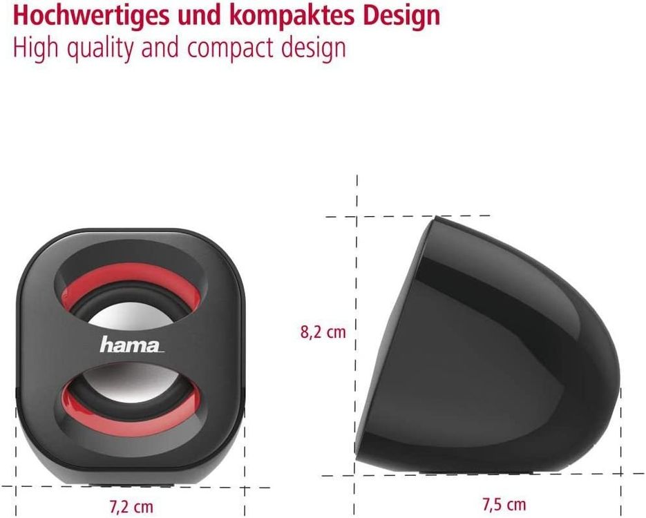 HAMA PC Box Boxen LAUTSPRECHER 3W 3,5MM USB3.0 (Neu und ...
