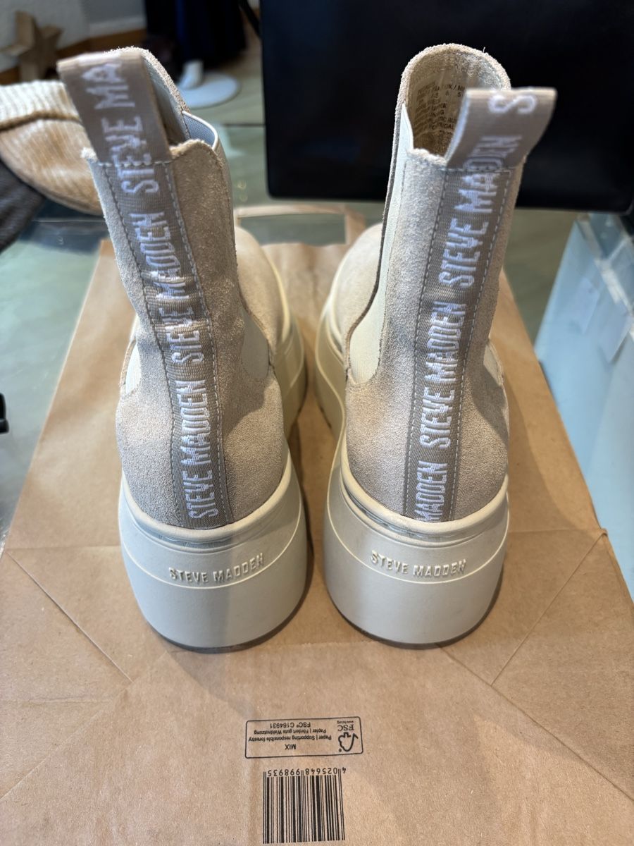 Steve Madden Boots Gr.39, Beige Veloursleder - Neuwertig! (Neu (gemäss ...