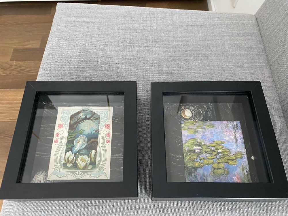 2 postkarten art deco jugendstil monet seerosen lotus mond (Gebraucht ...