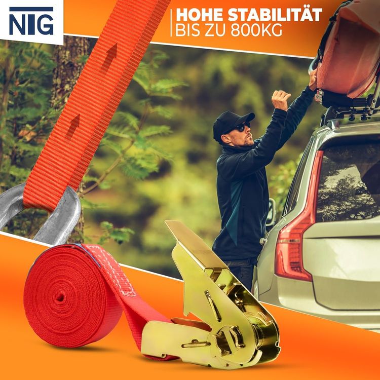 Spanngurt Set 10-tlg 4m 800kg Zurrgurte mit Ratsche (Neu und ...