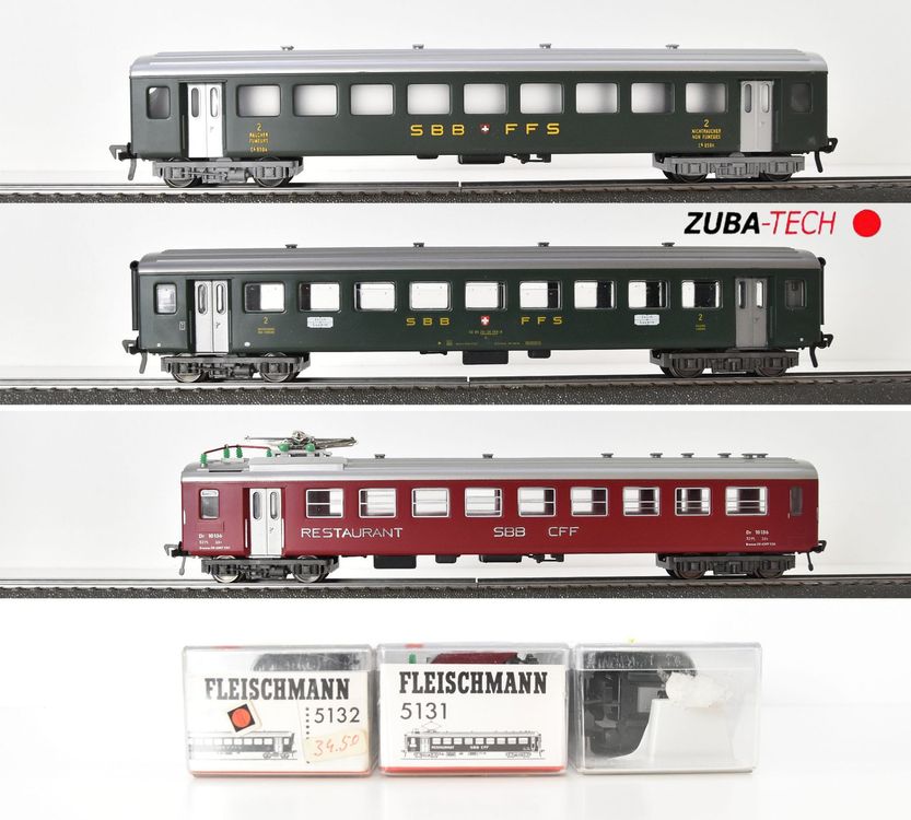 Fleischmann 3x Personenwagen EW I SBB H0 GS mit OVP | Acheter sur Ricardo