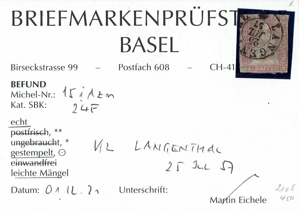 STRUBEL 15Rp 24F/B1m ZWEIKREIS BEFUND (Gebraucht) in Rüschlikon für CHF 30 – mit Lieferung auf ...