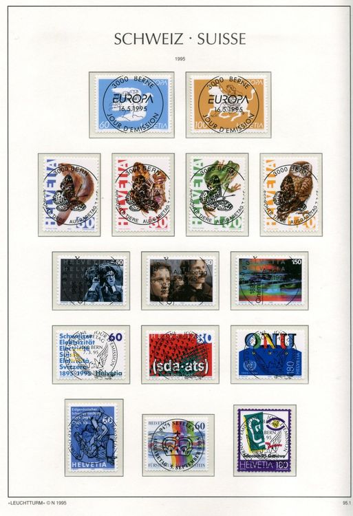 6 TOPAUSGABEN ERSTTAG VOLL - LUXUS 1995 - FR. 40.- (Gebraucht) in Sarmenstorf für CHF 5 – mit ...