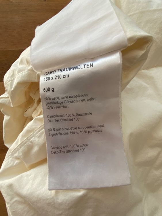 Hochwertige Gänsedaunendecke Caro Traumwelten 160x210 cm (Gebraucht) in ...