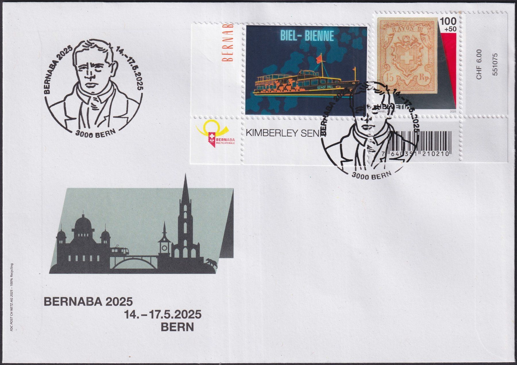 2025, BERNABA MARKE aus BLOCK +Vignette, Seltenheit (2) (Gebraucht) in ...