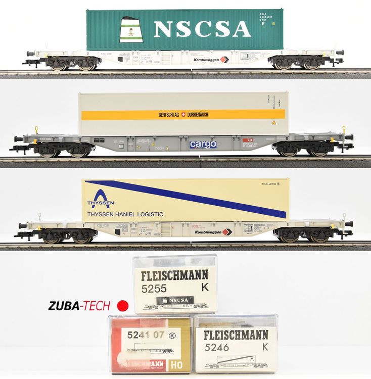 Fleischmann 3x Containerwagen SBB/DB H0 GS mit OVP | Kaufen auf Ricardo