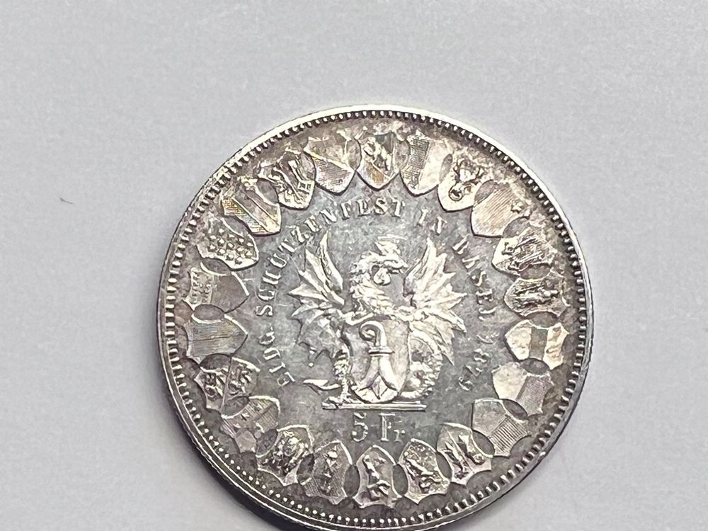 Silber Münze schweiz 5 fr. / 1879 Basel / Schützenfest (Gebraucht) in Affoltern am Albis für CHF ...