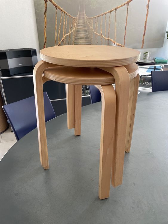 2er Set Design Hocker Frosta IKEA (Stil Alvar Aalto/Artek) (Gebraucht) in Basel für CHF 86 – mit ...
