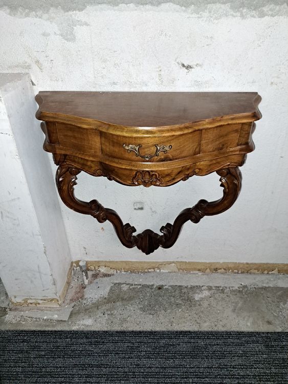Antike Wandkonsole mit Schublade verm.Nussbaum massiv (Gebraucht) in Kölliken für CHF 270 – nur ...
