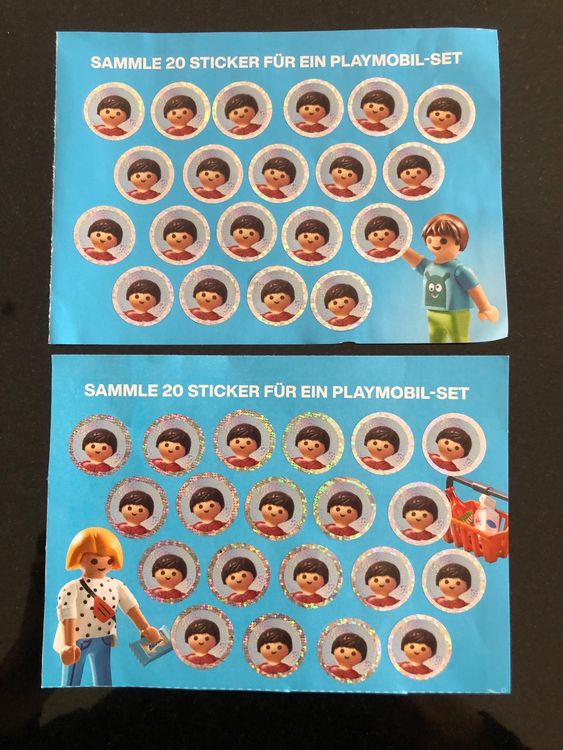 Migros Mania Playmobil 40 Sticker (2 volle Karten) (Neu (gemäss Beschreibung)) in Willisau für ...