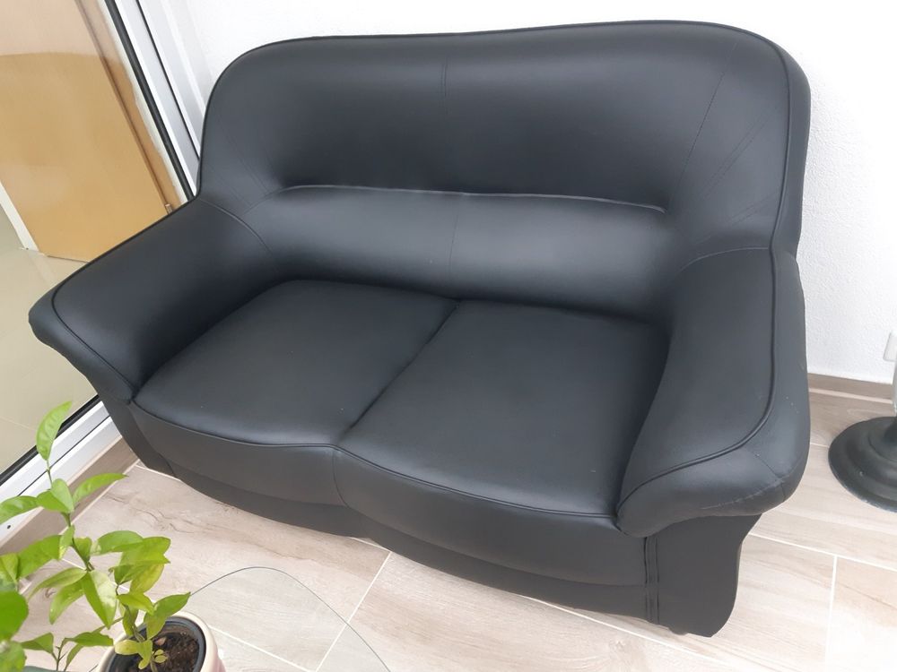 Sofa mit Sessel 3er Set schwarz | Kaufen auf Ricardo