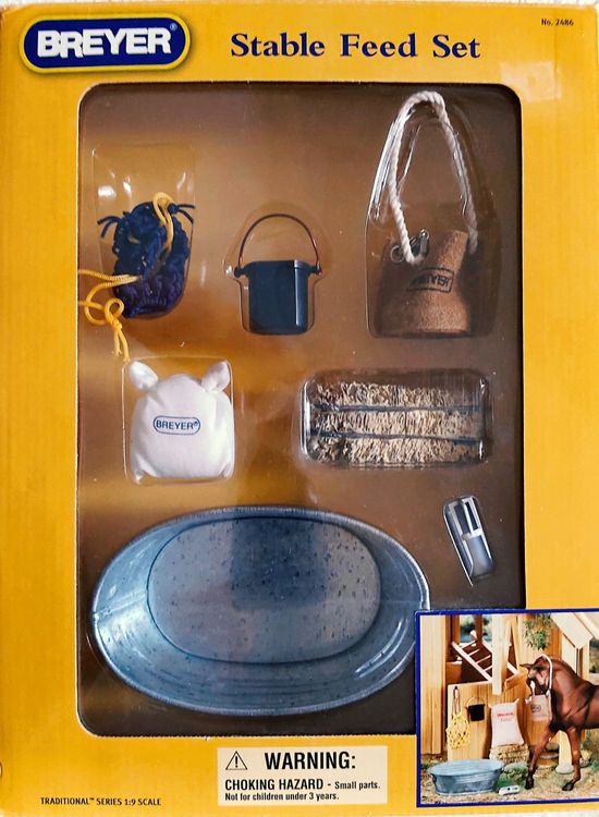 BREYER#2486 STABLE FEEDING SET TRADITIONAL 1:9 SCALE NEW+BOX (Neu und ...