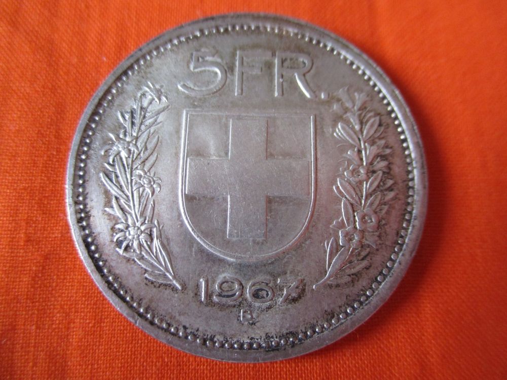 5 Franken Silber Münze 1967 (Gebraucht) in Birsfelden für CHF 10 – mit Lieferung auf Ricardo kaufen
