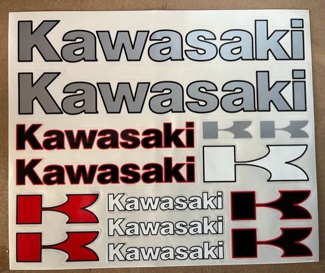 Kawasaki Sticker Aufkleber Set 14-teilig Bogen 24x20cm | Kaufen auf Ricardo