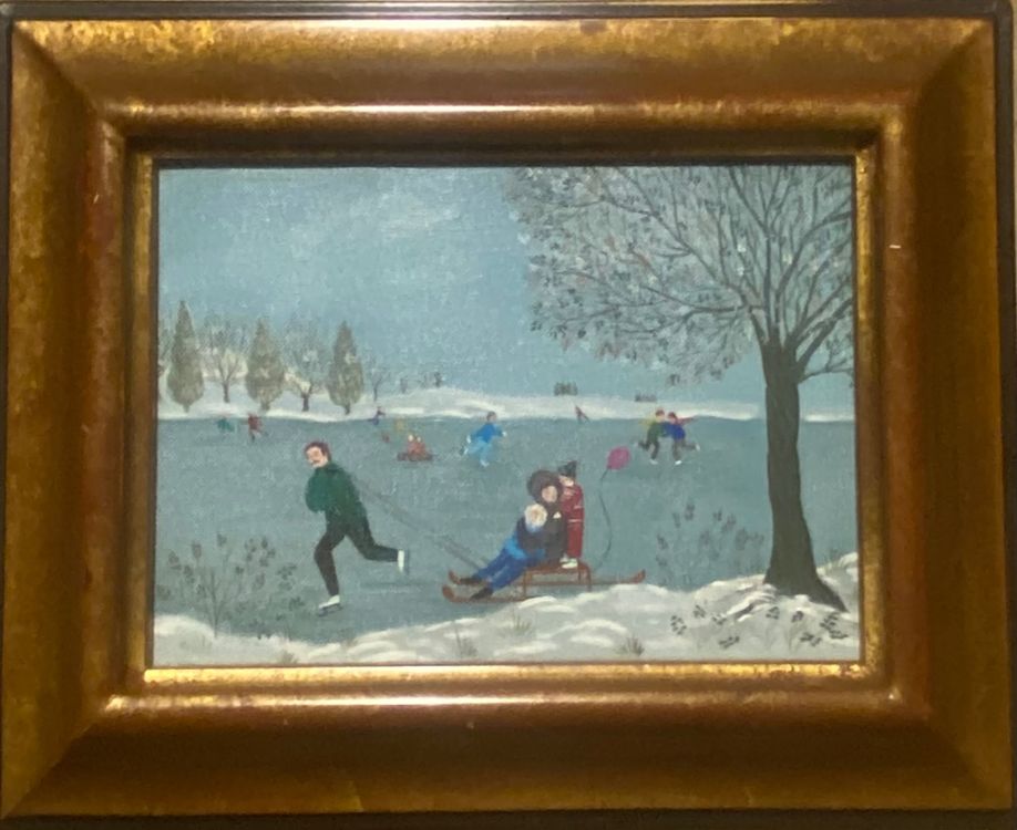E. SAAVEDRA Naive Winterlandschaft Gemälde (Gebraucht) in Root für CHF ...