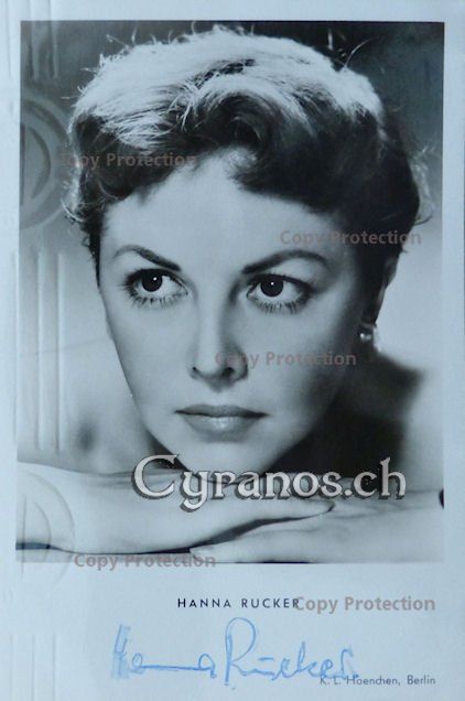 Hanna Rucker (1923-1982) Schauspielerin - Autogramm (Gebraucht) in ...