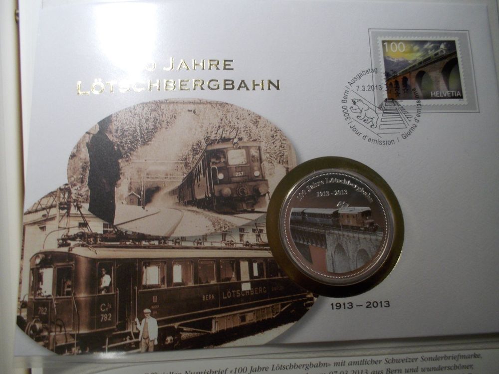 Medaillenbrief Lötschbergbahn 2013 (Gebraucht) in Wolfhalden für CHF 5.1 – mit Lieferung auf ...