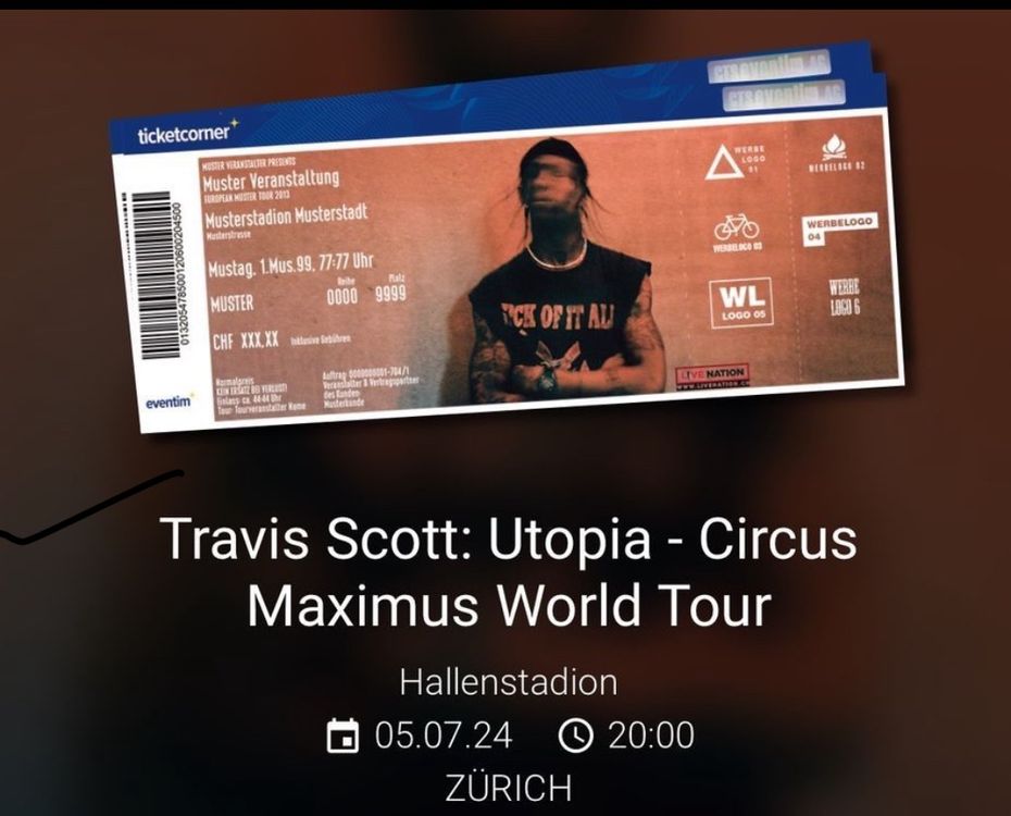 1x Stehplatz Travis Scott Konzert Hallenstadion Zürich | Kaufen auf Ricardo
