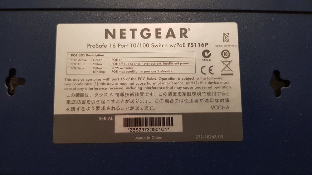 16 Port ProSafe PoE-Megabit Switch NETGEAR FS116P | Kaufen auf Ricardo