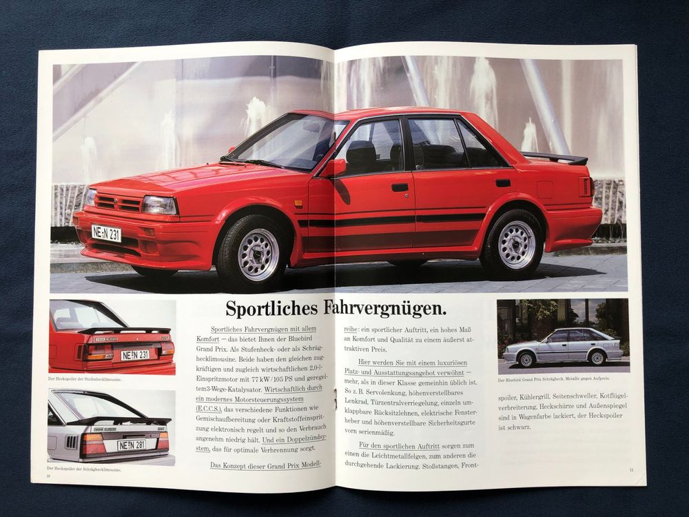 Prospekt Nissan Bluebird T72, inkl. Grand Prix, 1988, rar! | Kaufen auf ...