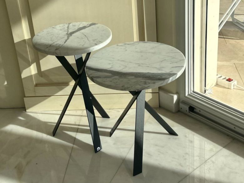 Draenert Mortimer Round Coffee Table Set (Natural Stone) (Neu (gemäss ...