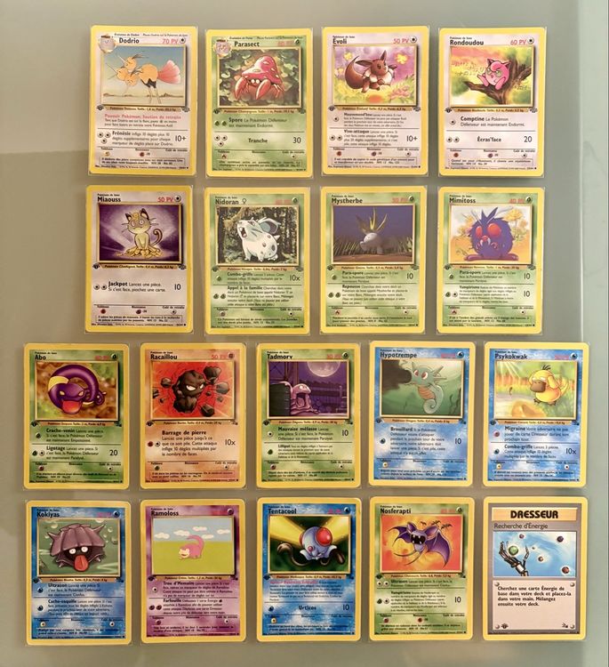 Lot cartes Pokémon FR - Set Jungle & Fossile - Édition 1 (D'occasion) à ...