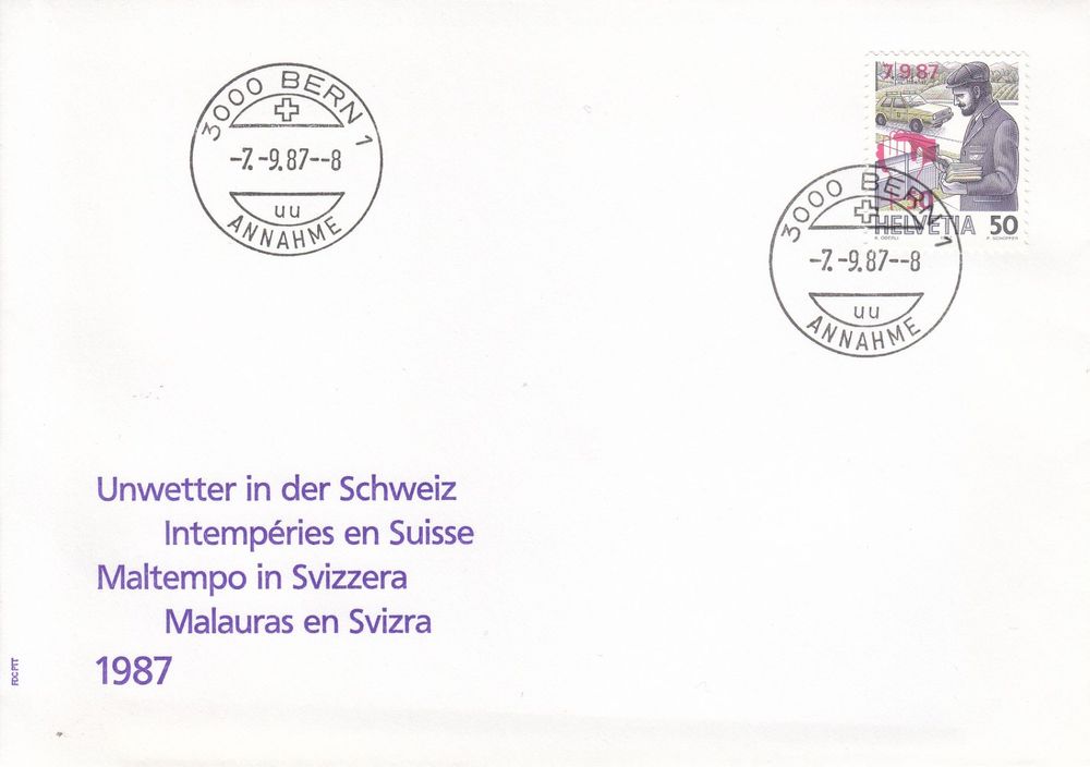 1987 W66 Unwetter in der Schweiz FDC 7.9.87 | Kaufen auf Ricardo