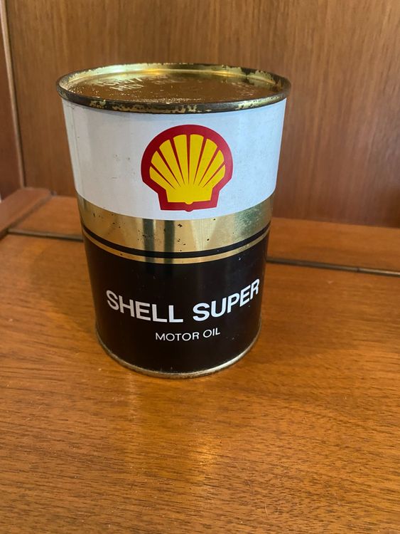 2X Vintage - Original SHELL SUPER MOTOR OIL CAN / 10W/50 | Kaufen auf ...