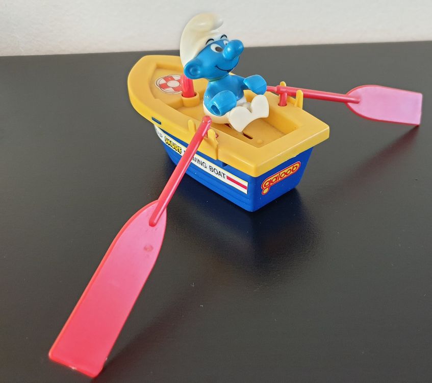 Windup Smurf Rowing Boat, Galoob, Hong Kong 1982 | Kaufen auf Ricardo