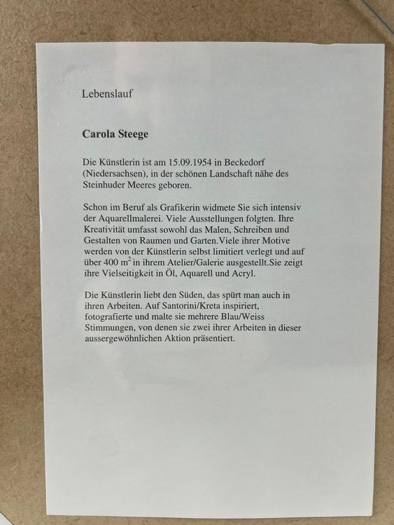 Carola Steege (1955 - ) - Komposition Grafik Handsigniert (Neu und originalverpackt) in ...