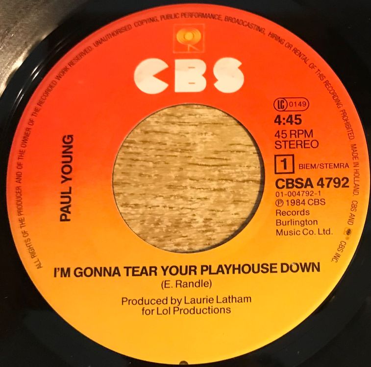 PAUL YOUNG - I'M GONNA TEAR YOUR PLAYHOUSE DOWN (Gebraucht) in Bussigny ...