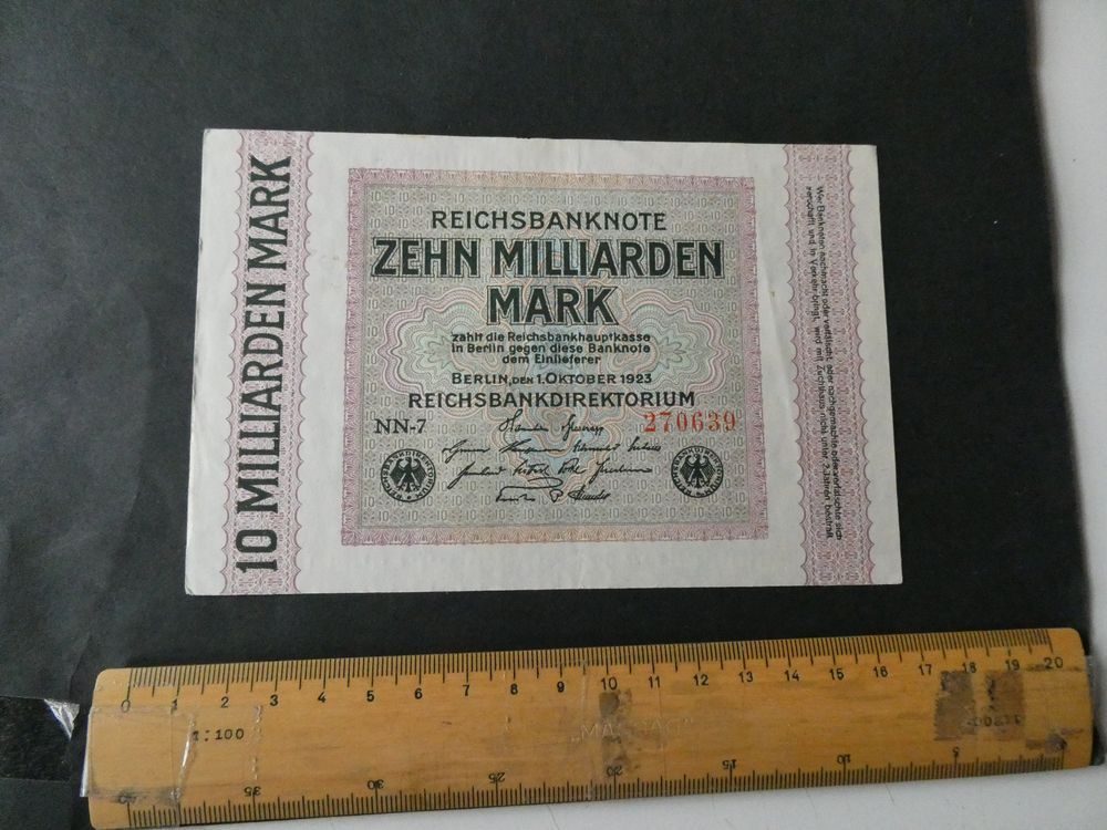 Dt. Reich 1923, 10 Milliarden Mark (Gebraucht) in Hinterforst für CHF 3 ...