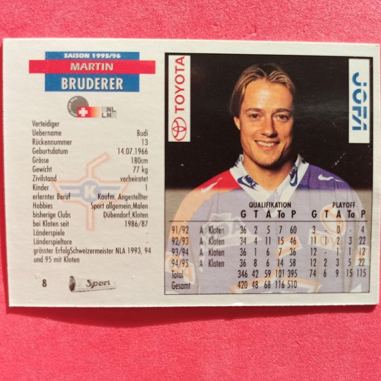 Martin Bruderer - EHC KLOTEN - 1995/96 | Kaufen auf Ricardo