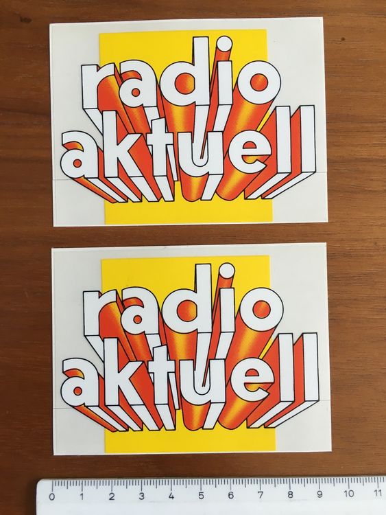 2 Stk. Vintage Aufkleber Decal Sticker radio aktuell 70er/80 | Kaufen ...