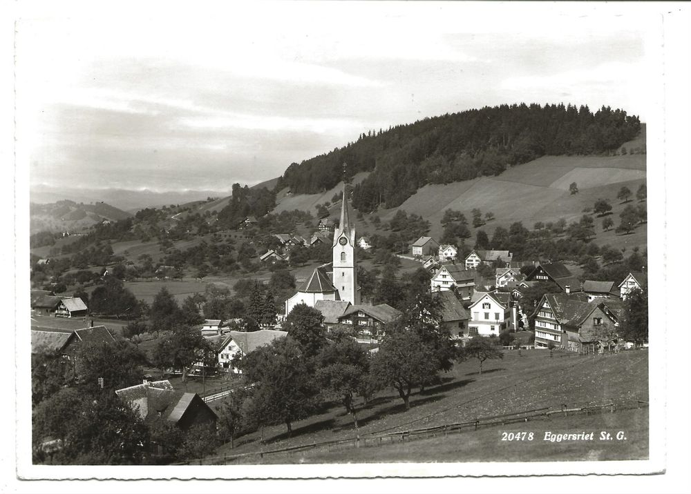 Eggersriet (SG) Dorfpartie mit Kirche - Foto-AK - 1961 (Gebraucht) in Engelburg für CHF 9.9 ...