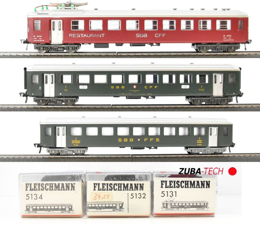Fleischmann 3x Personenwagen EW I SBB H0 GS mit OVP (Gebraucht) in St. Gallen für CHF 66 – mit ...
